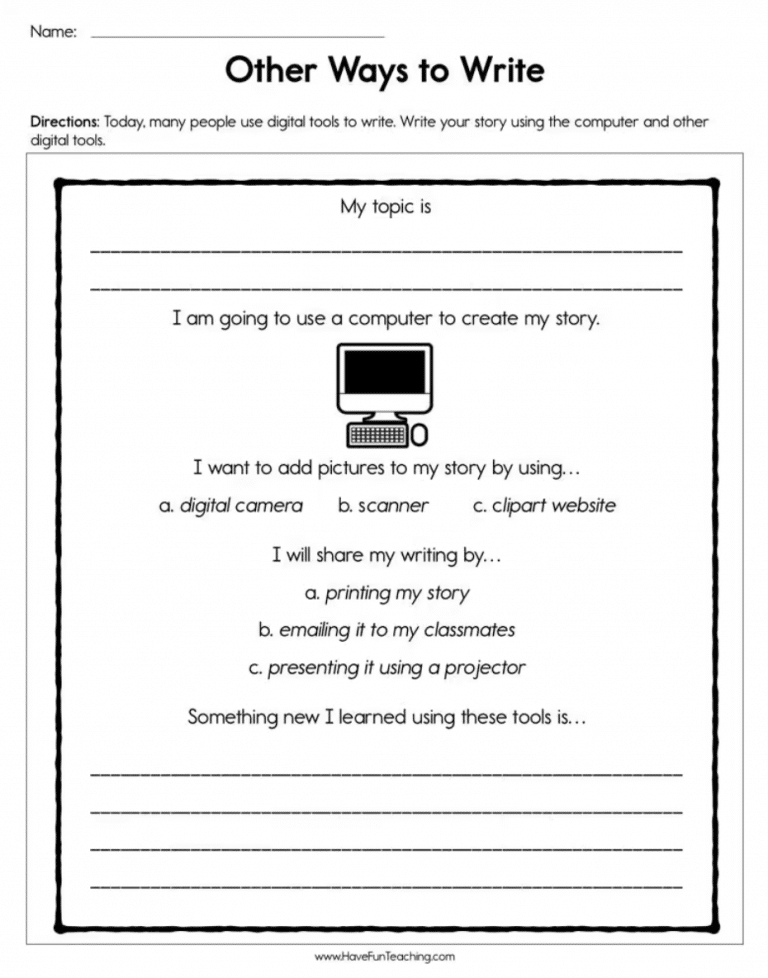 23 1st Grade Writing Worksheets To Practice New Skills - The Teach ...