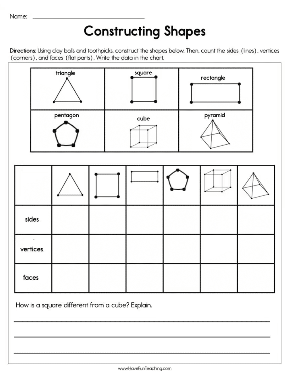 21+ First Grade Shapes Worksheets To Teach Geometry - The Teach Simple Blog