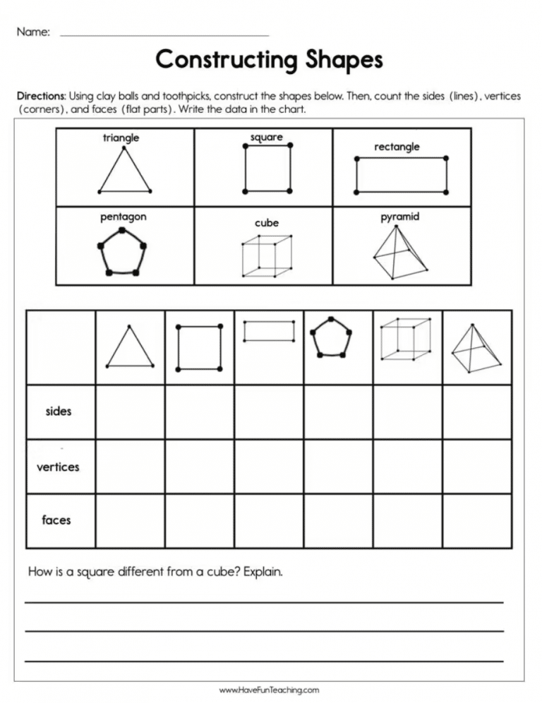 21+ First Grade Shapes Worksheets To Teach Geometry - The Teach Simple Blog