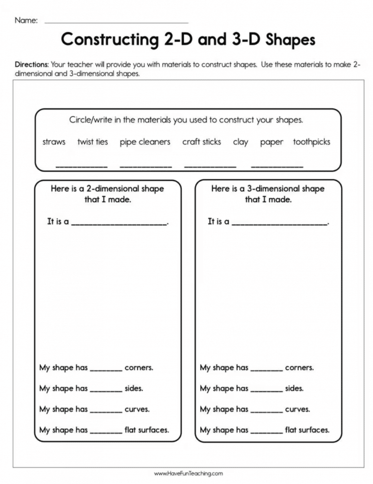 21+ First Grade Shapes Worksheets To Teach Geometry - The Teach Simple Blog