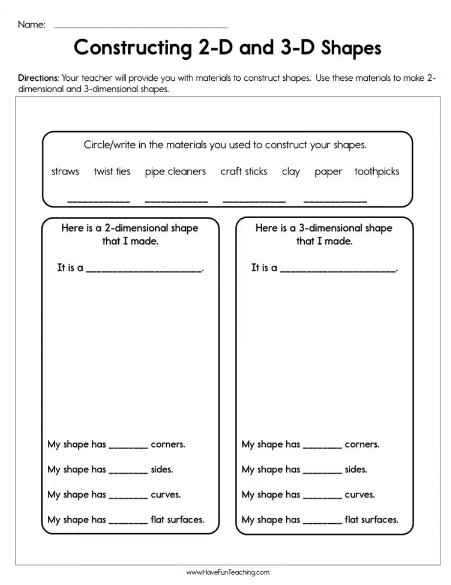 21+ First Grade Shapes Worksheets To Teach Geometry - The Teach Simple Blog