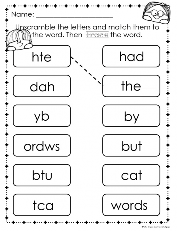50+ First Grade Spelling Words + With Matching Worksheets - The Teach ...