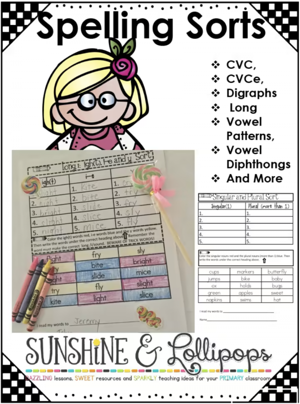 50+ First Grade Spelling Words + With Matching Worksheets - The Teach ...