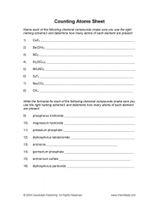 10 Best Counting Atoms Worksheets for Learning Atomic Structure - The ...