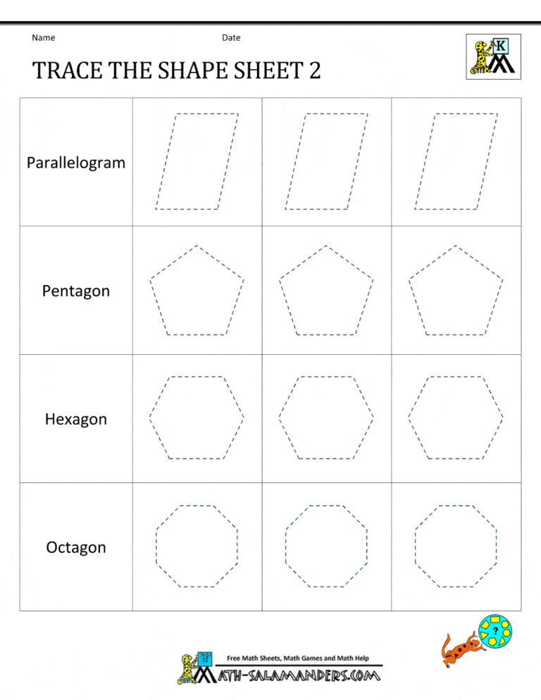 9 Best Shape Tracing Worksheets: Fun & Engaging Shape Activities for ...