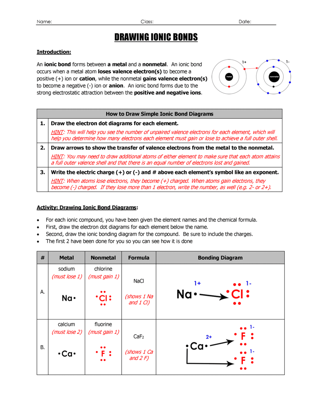 Ready-to-Use Ionic Bonding Worksheet for Chemistry Students - The Teach ...