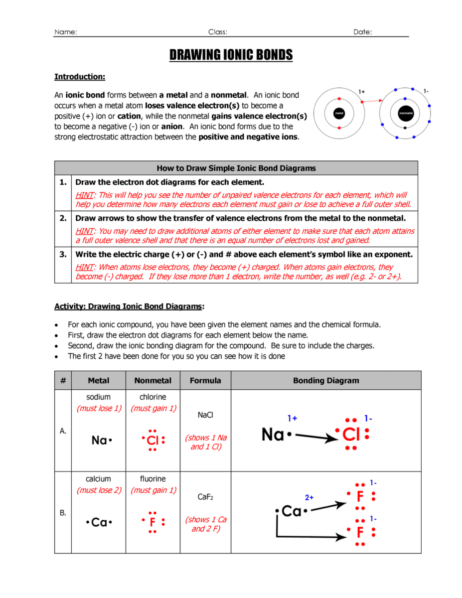 Ready-to-Use Ionic Bonding Worksheet for Chemistry Students - The Teach ...
