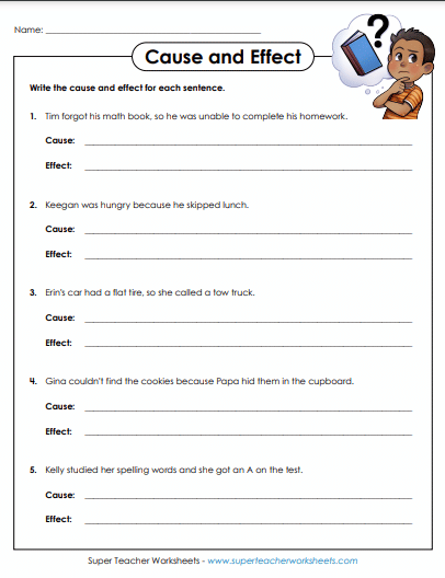 What Happened & What Happens Next: 9 Best Cause and Effect Worksheets ...