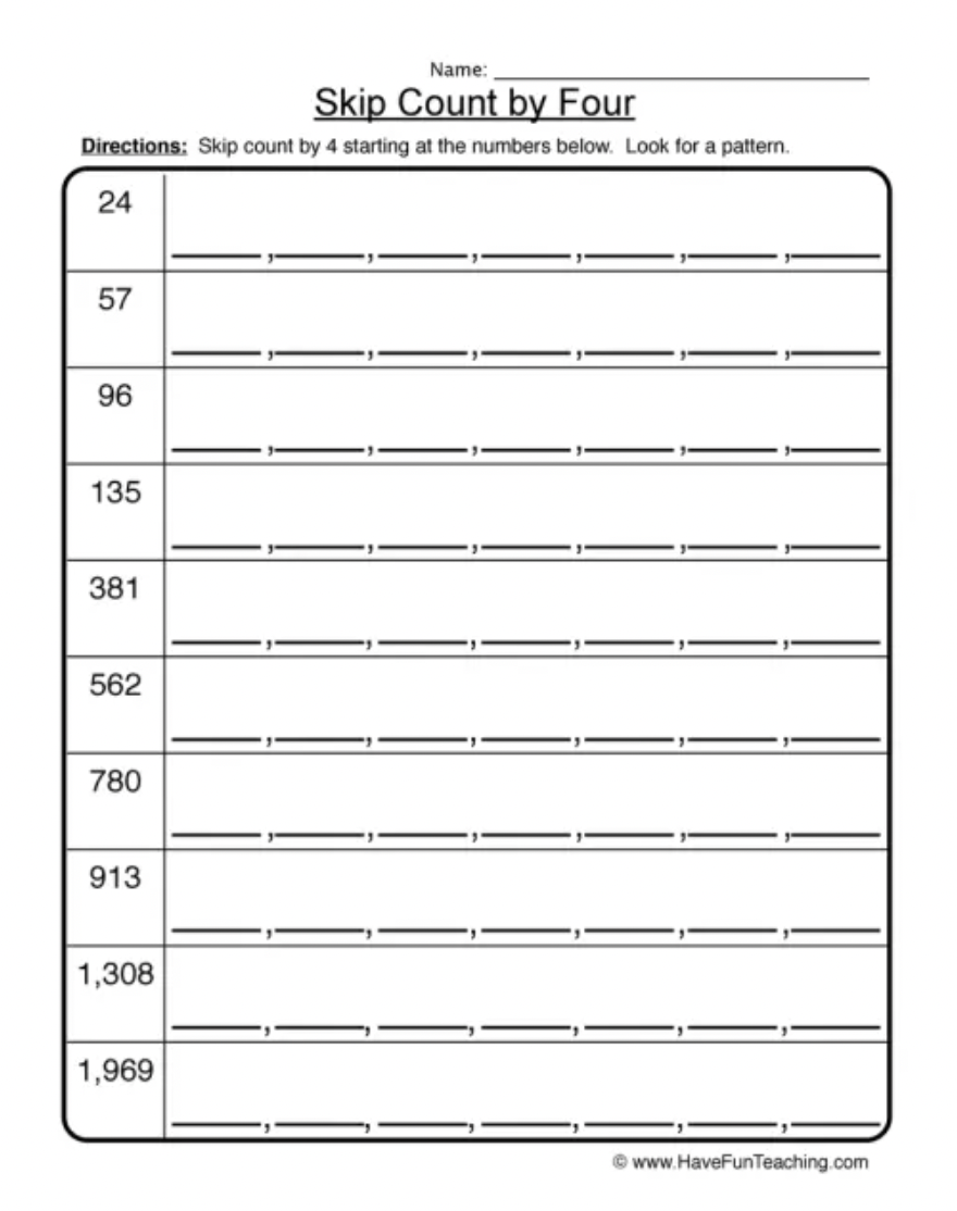 Jump Ahead With The 9 Bet Skip Counting Worksheets - The Teach Simple Blog