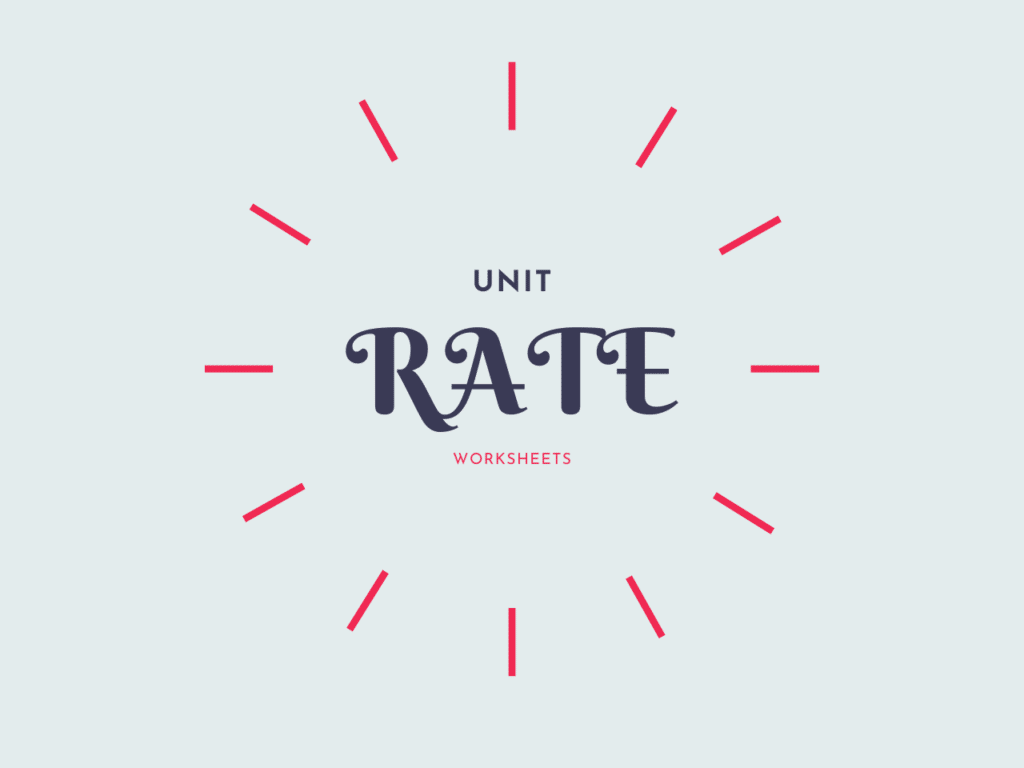 9 Relevant Unit Rate Worksheets to Enhance Understanding - The Teach ...