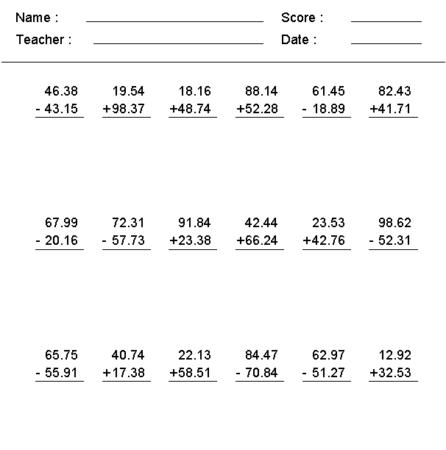Math Made Easy: Our Favorite Adding and Subtracting Decimals Worksheets ...