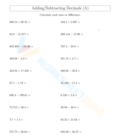 Math Made Easy: Our Favorite Adding and Subtracting Decimals Worksheets ...
