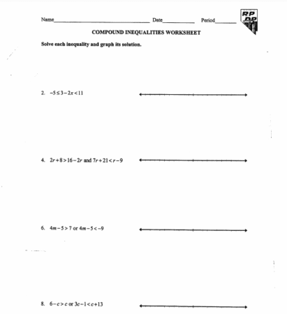 7+ Compound Inequalities Worksheet For Making Math Simple And Fun - The ...