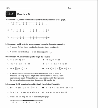 7+ Compound Inequalities Worksheet For Making Math Simple And Fun - The ...