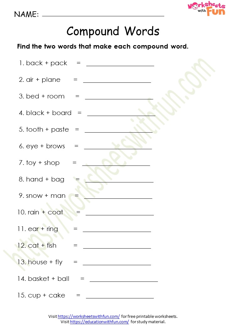 Top 9 Hand-Picked Worksheets for Teaching Compound Words - The Teach ...