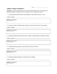 Finding The Author's Purpose: 9 Excellent Worksheets To Improve ...