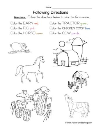 9 Following Directions Worksheet For Helping Students Succeed In The ...