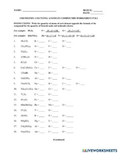 10 Best Counting Atoms Worksheets For Learning Atomic Structure - The ...