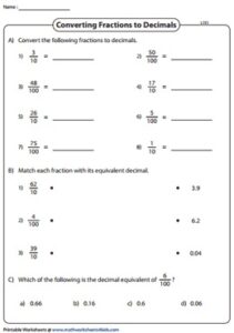11 Engaging Converting Fractions To Decimals Worksheets - The Teach ...